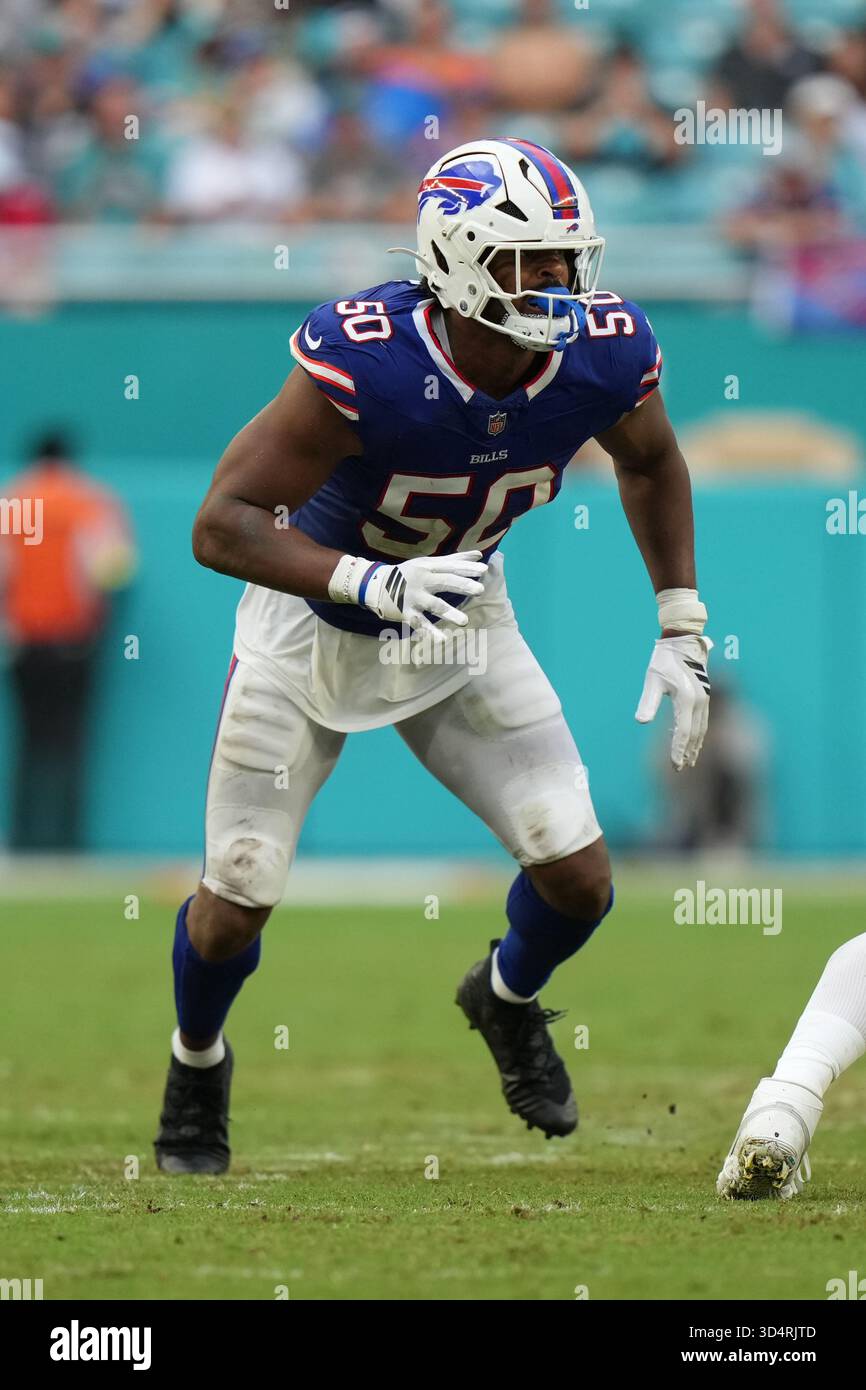 Buffalo Bills defensive end Greg Rousseau (50) rushes the passer during ...