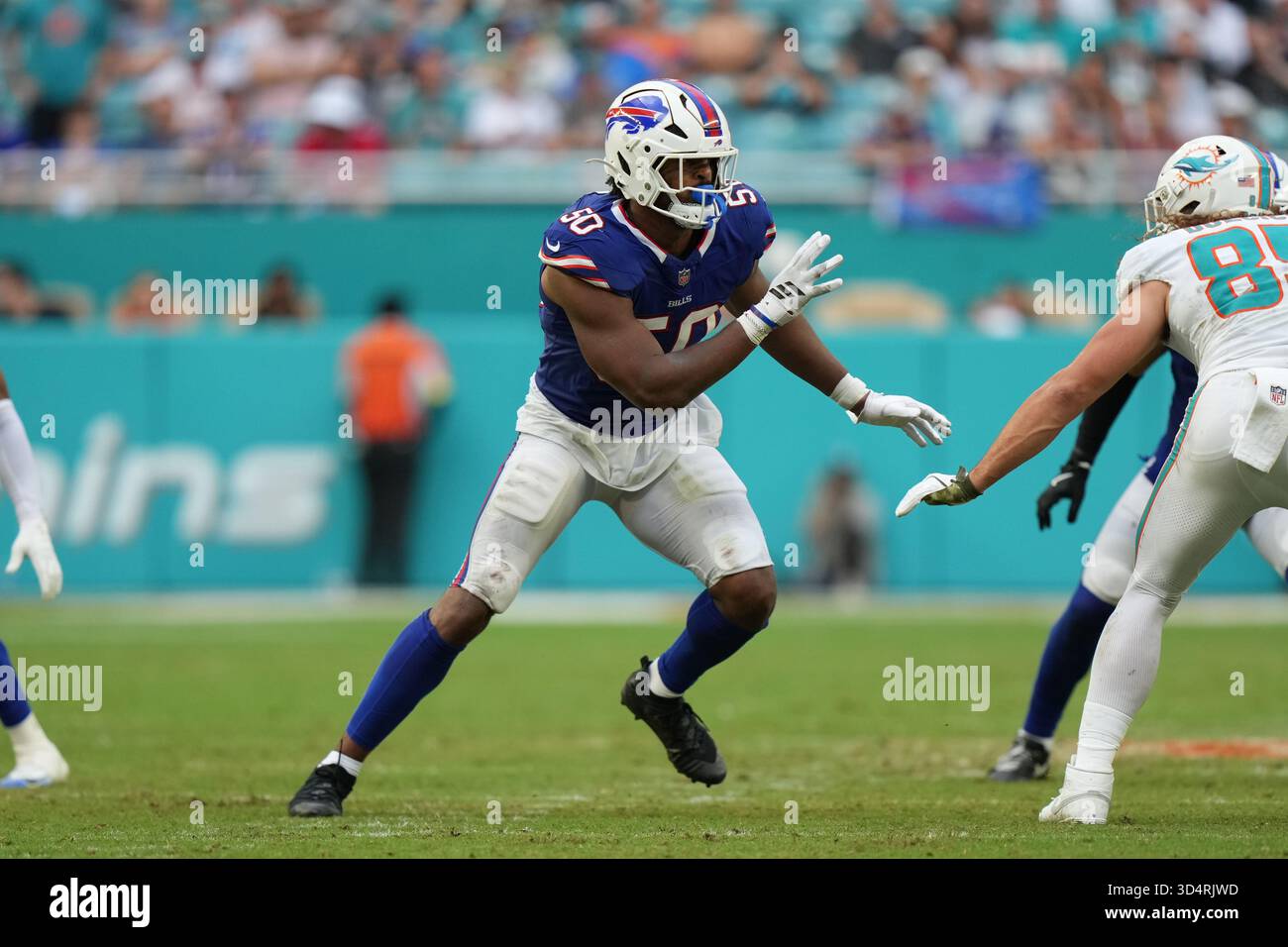 Buffalo Bills defensive end Greg Rousseau (50) rushes the passer during ...