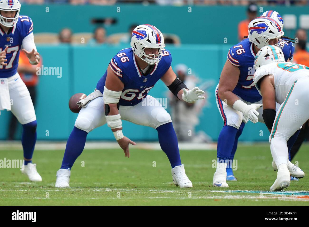 Buffalo Bills center Connor McGovern (66) protects the pocket during an ...