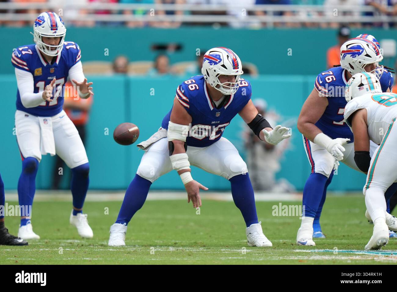 Buffalo Bills center Connor McGovern (66) protects the pocket during an ...