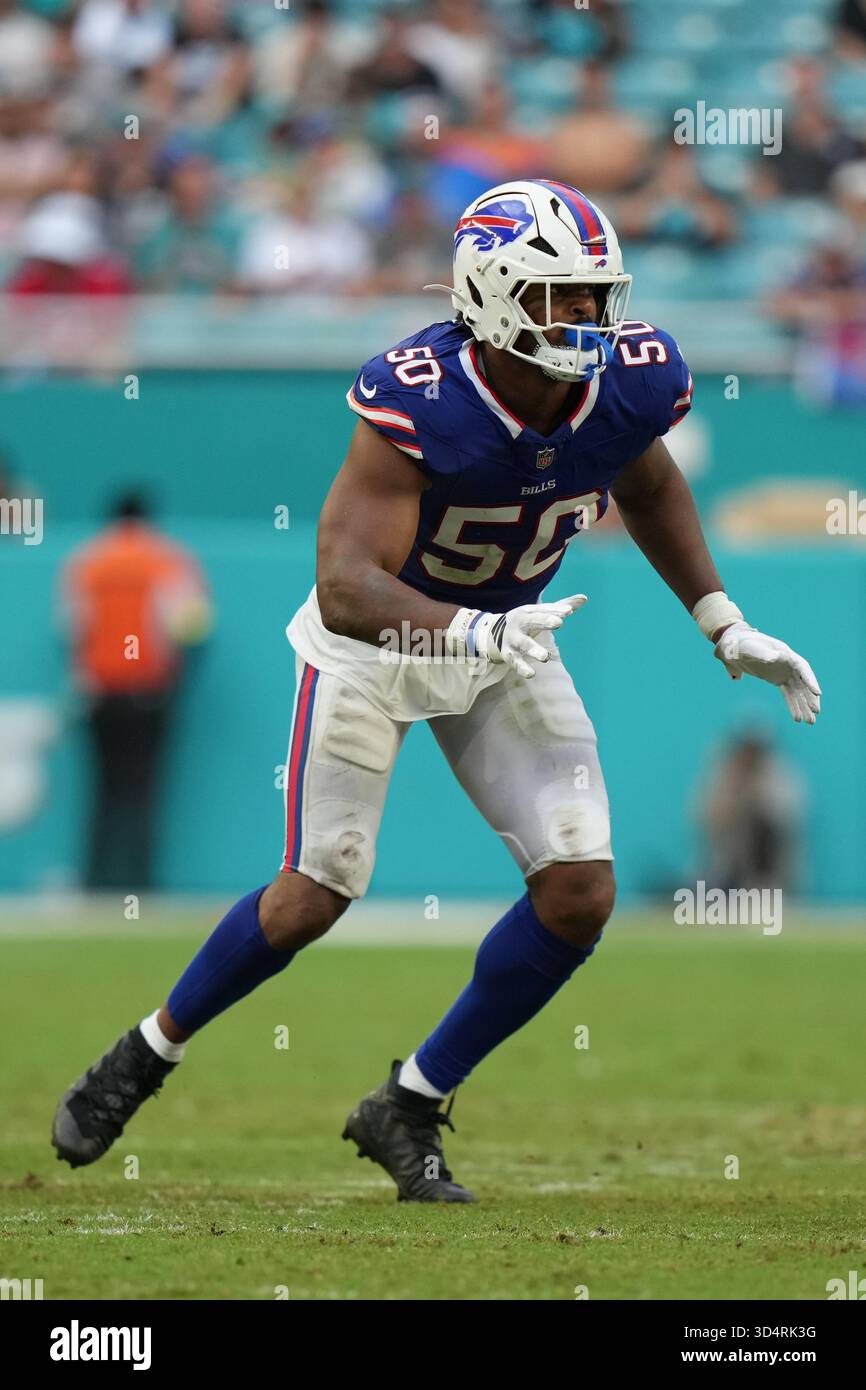 Buffalo Bills defensive end Greg Rousseau (50) rushes the passer during ...