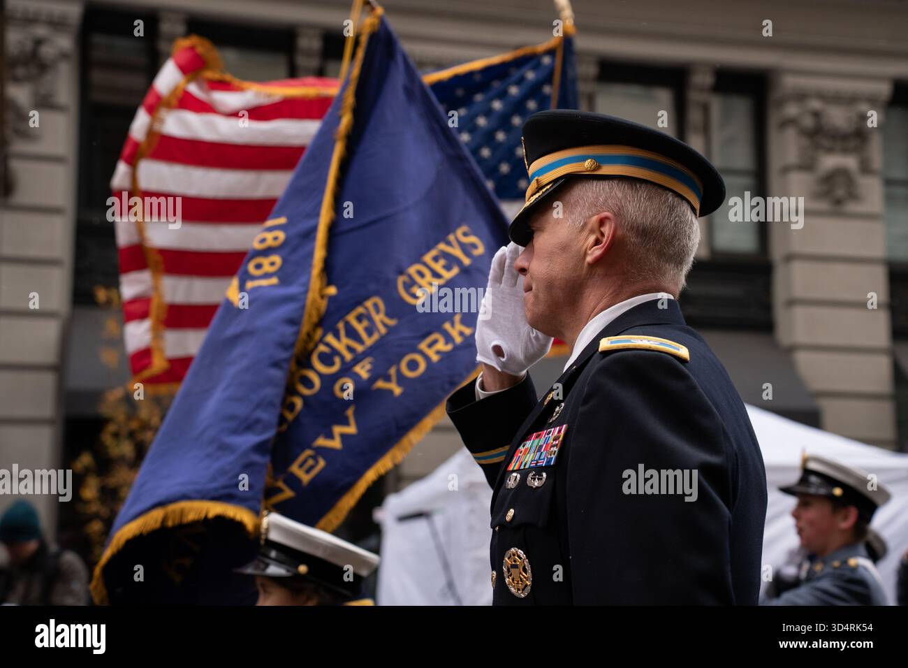 A colonel of the U.S. Army leads cadets during the 106th annual ...