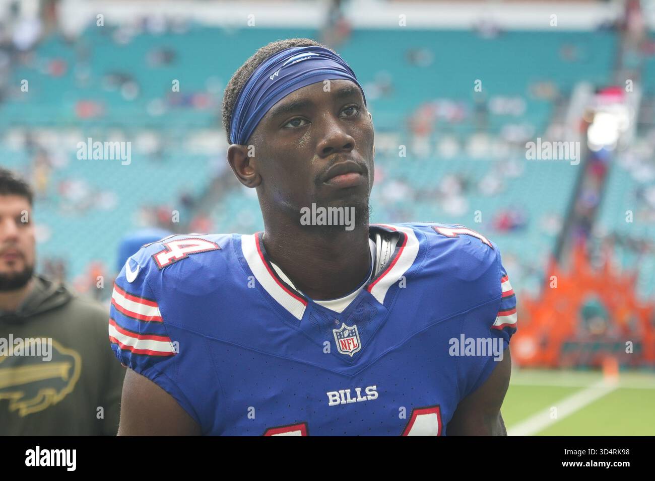 Buffalo Bills wide receiver Tyrell Shavers (14) leaves the field ...