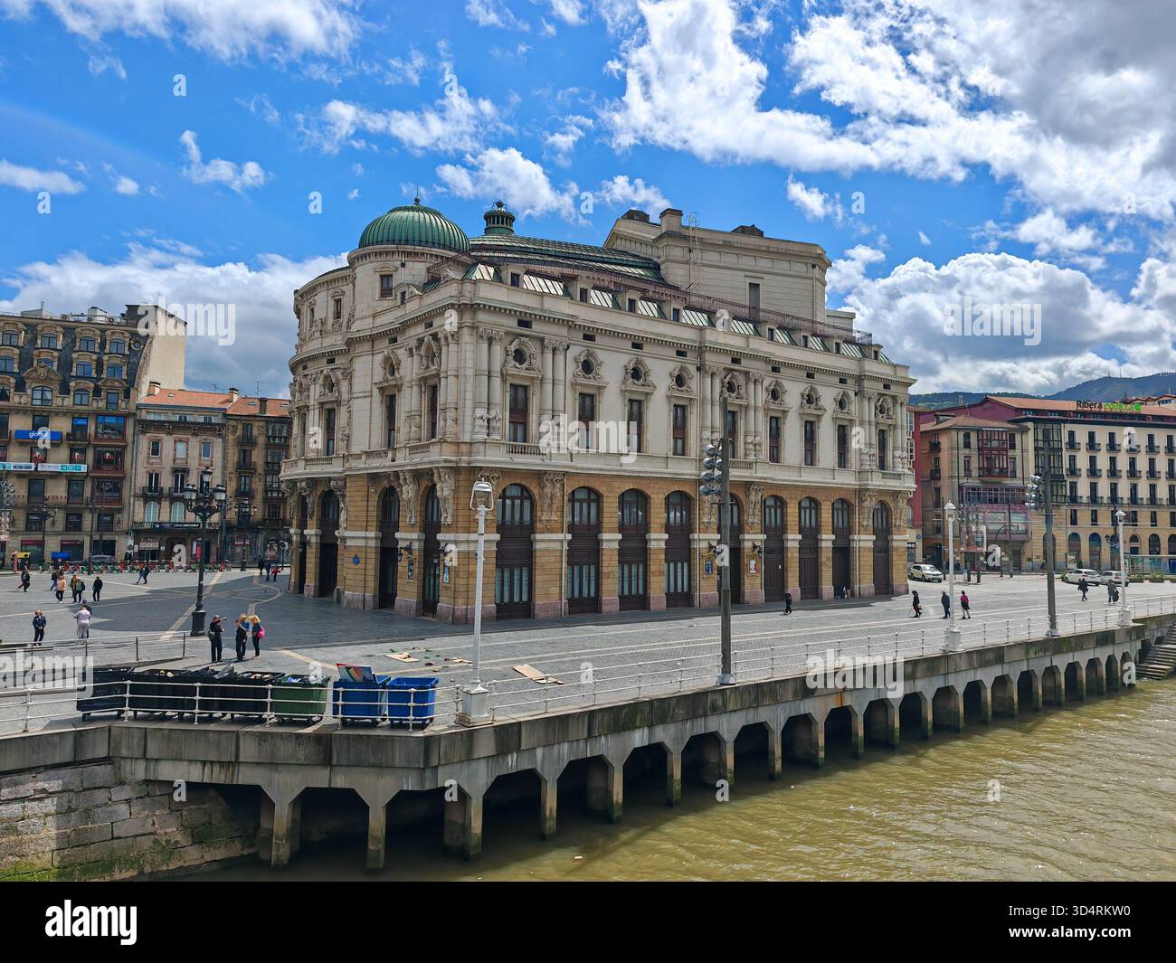 Historic riverside building with dome and square Stock Photo - Alamy