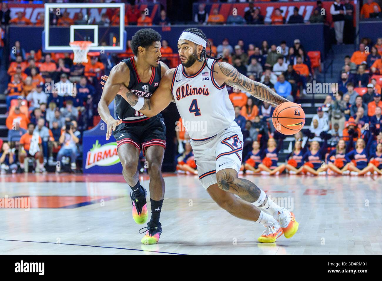 Illinois guard Kylan Boswell drives past Texas Tech's Jaylen Petty ...