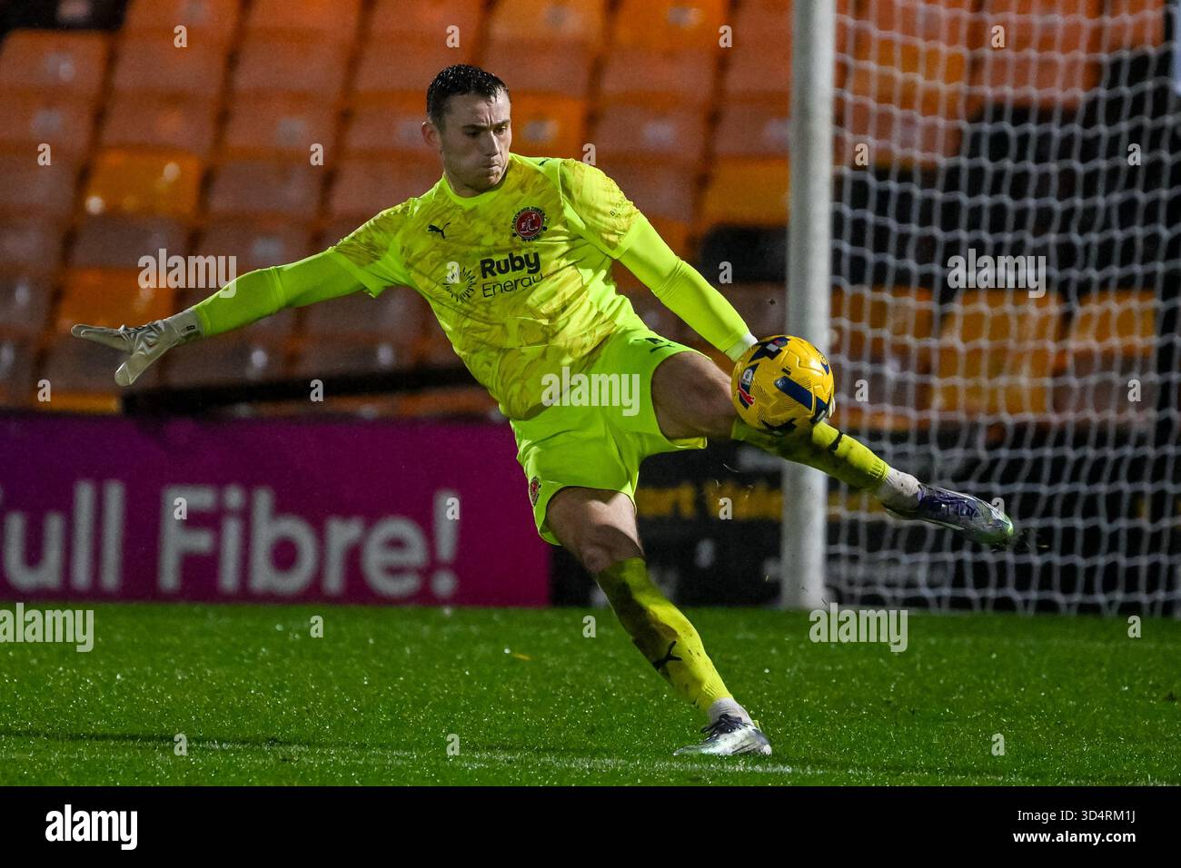 David Harrington of Fleetwood Town during the The Vertu Trophy Group G ...