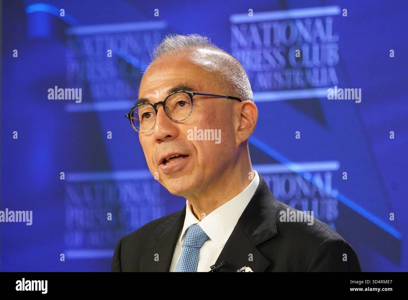 Japan's ambassador to Australia Kazuhiro Suzuki speaks at the National ...