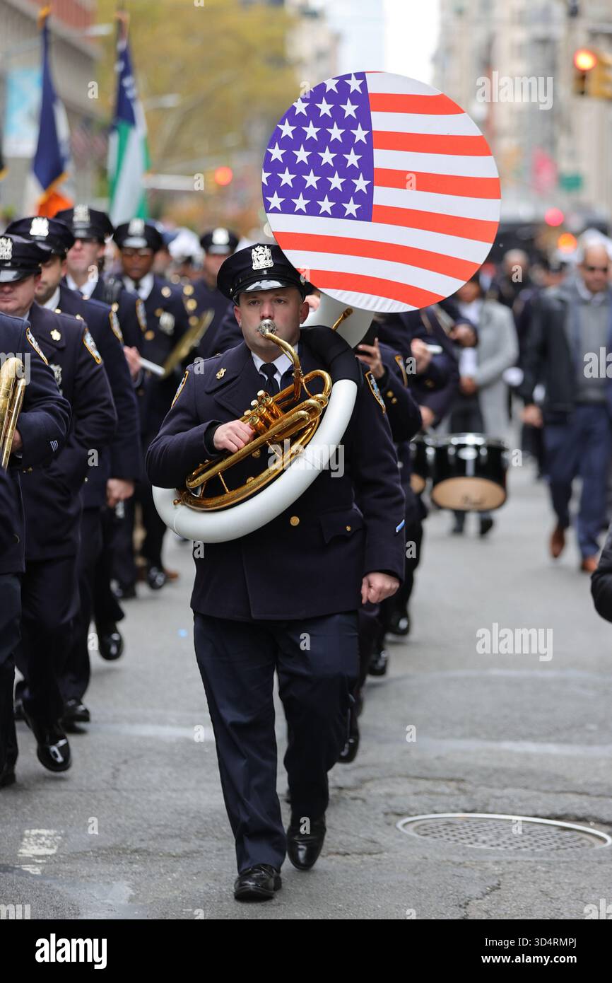 NEW YORK, NEW YORK NOVEMBER 11, 2025: NYPD Band withThousands of ...
