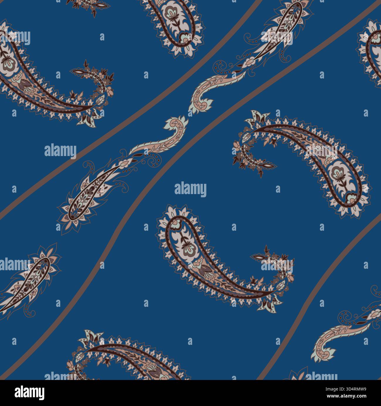Blue paisley scarf Stock Vector Images - Alamy
