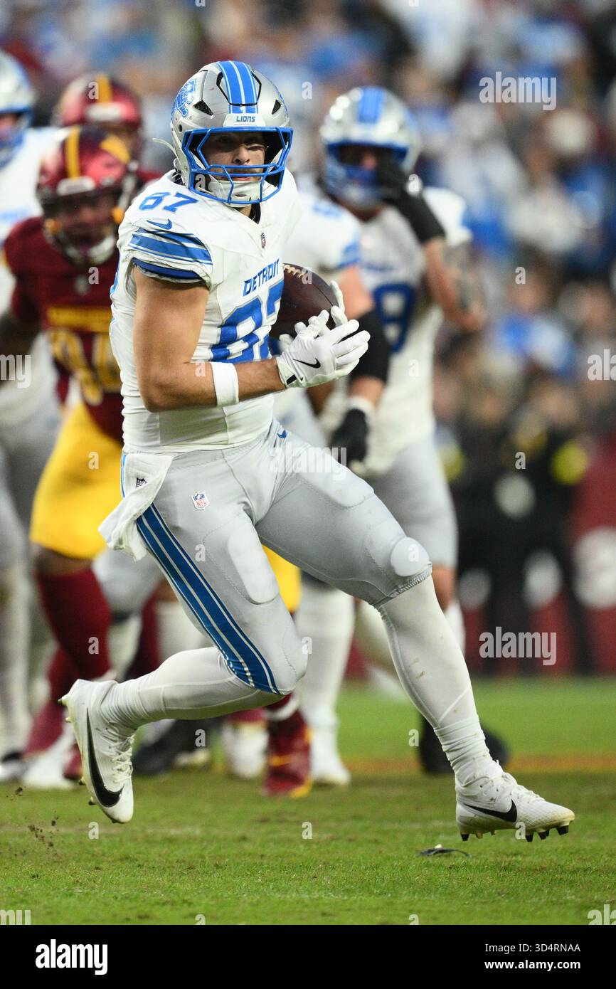 Detroit Lions tight end Sam LaPorta (87) in action during the first ...
