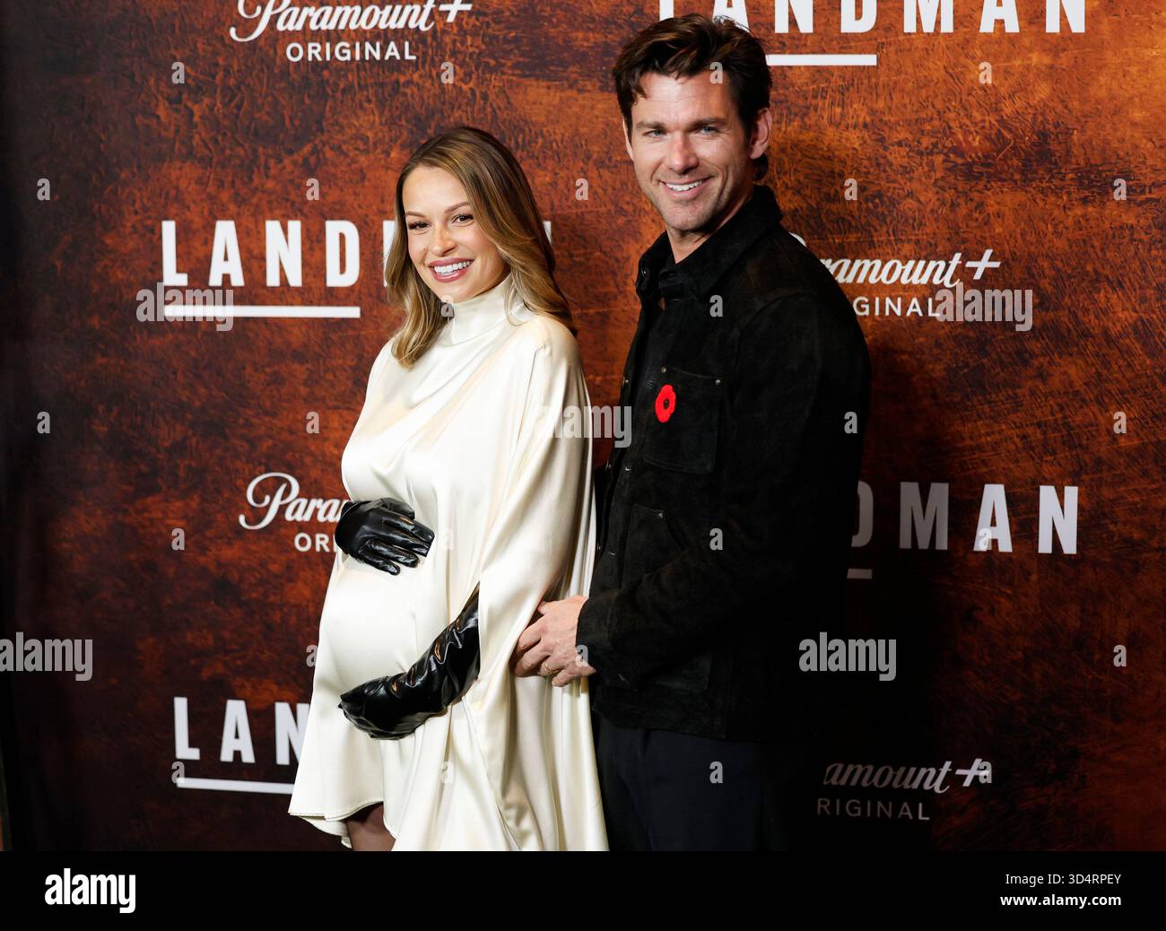 Kayla Wallace and Kevin McGarry arrive on the red carpet for Paramount+'s "Landman" Season 2 ...