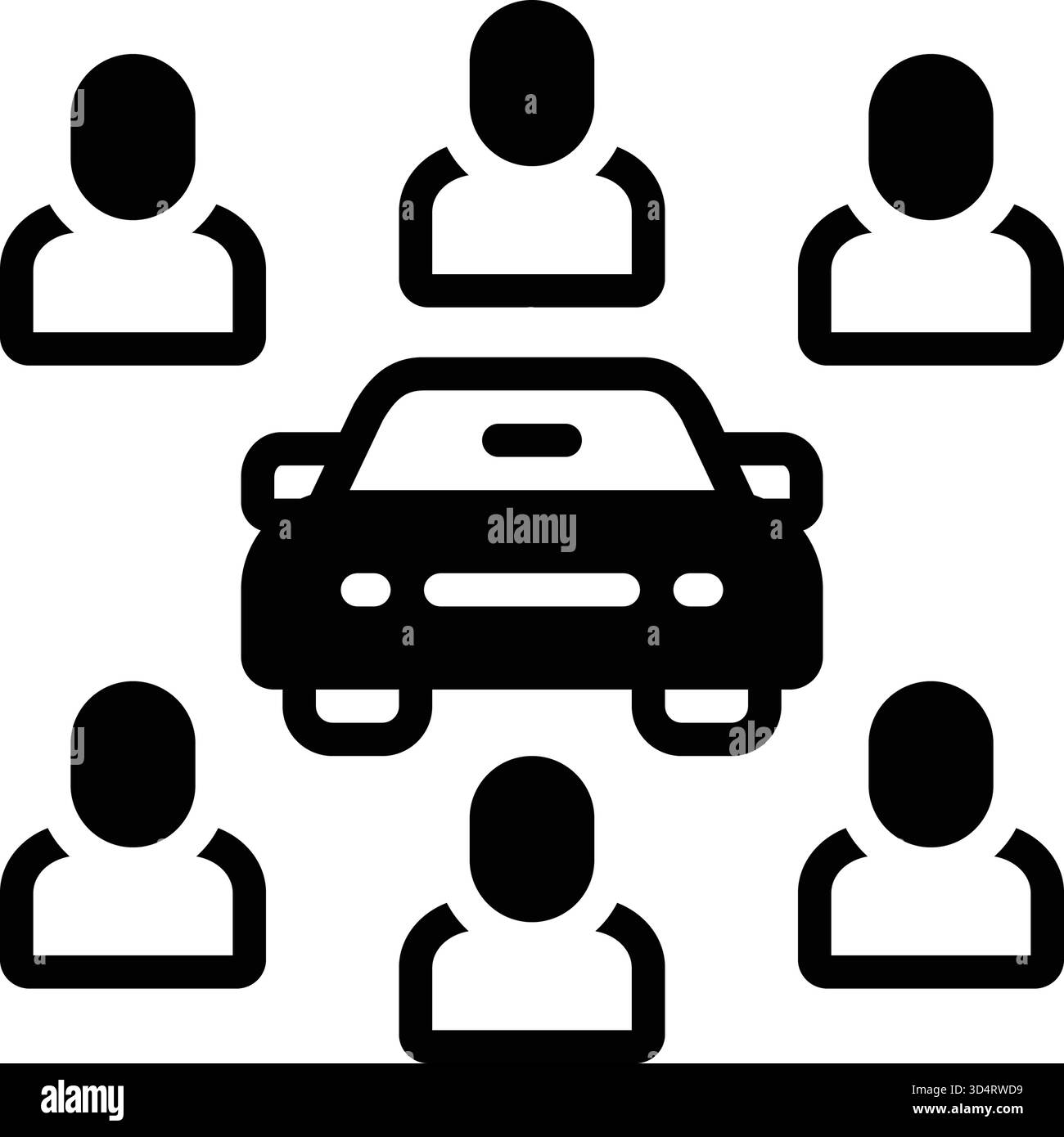 Car sharing vector vectors Black and White Stock Photos & Images - Alamy