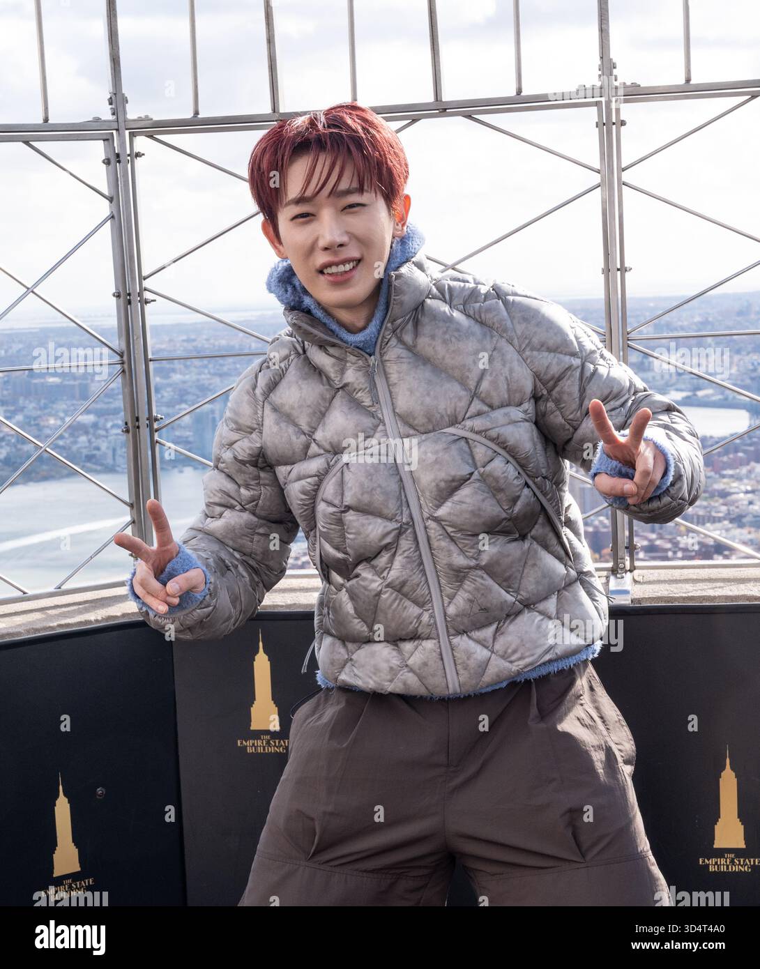 New York, NY, November 11, 2025: South Korean singer Wonho (Lee Ho-seok) visits the Empire State ...