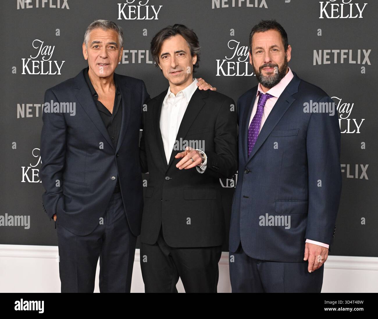 George Clooney, Noah Baumbach and Adam Sandler arriving to the Los ...