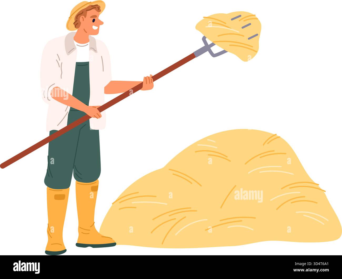 Farmer throwing hay bale Cut Out Stock Images & Pictures - Alamy