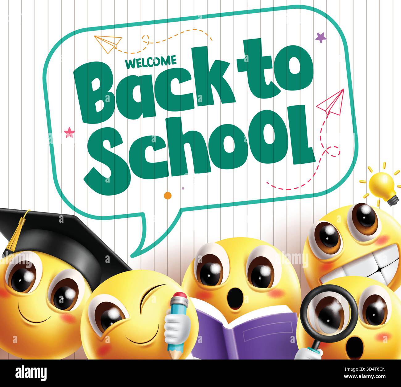 Back to School emojis characters clipart design. Welcome back to School ...