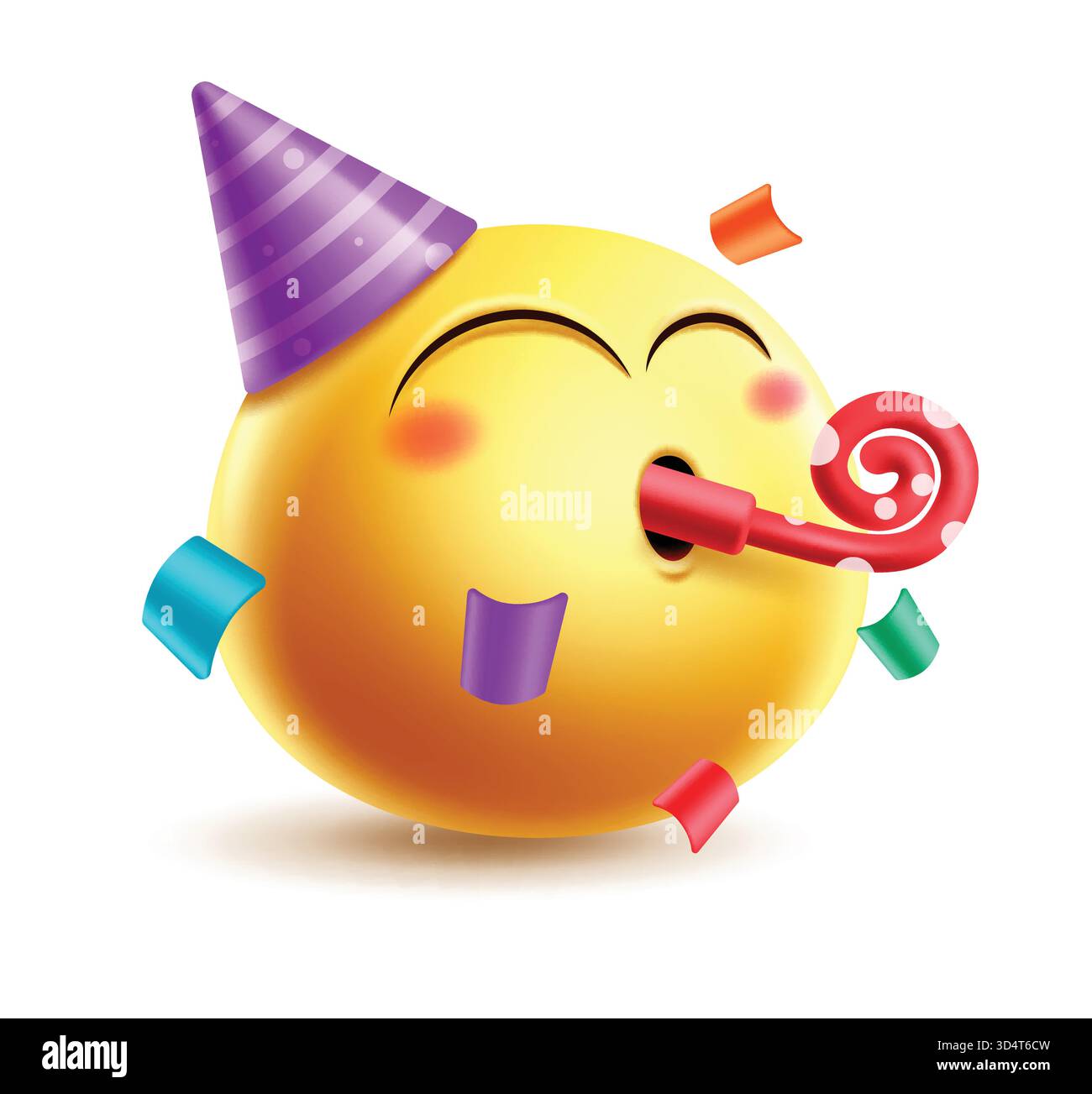 Emoji birthday character clipart design. Birthday emoji with party hat ...