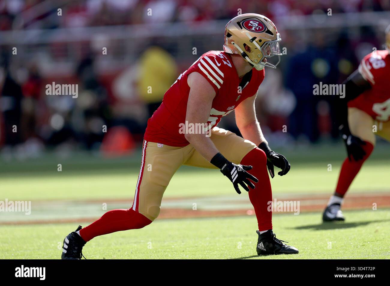 San Francisco 49ers linebacker Luke Gifford (57) rushes during an NFL ...