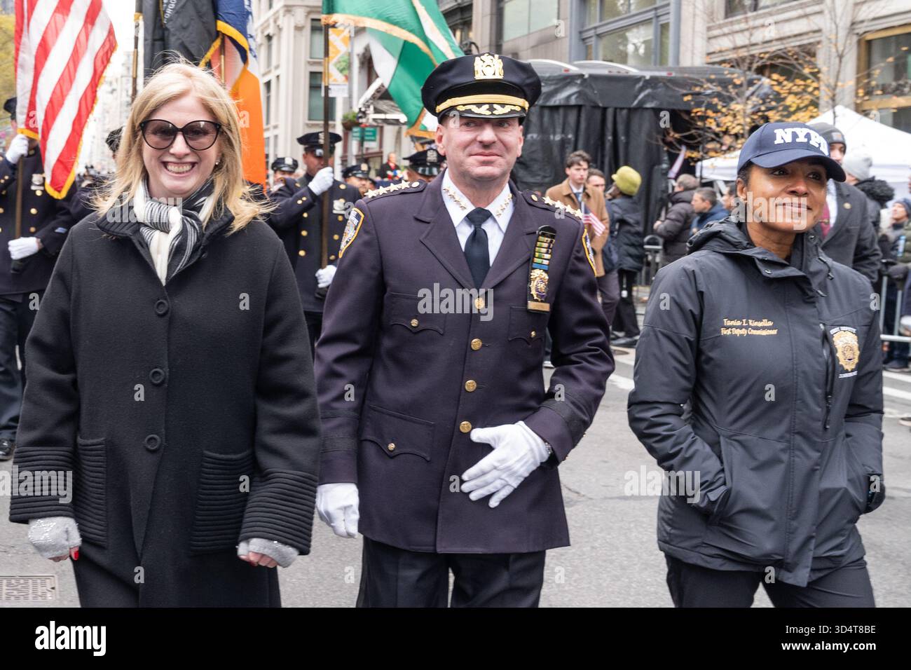 Police Commissioner Jessica Tisch and Chief of the NYPD Department Michael LiPetri participate ...