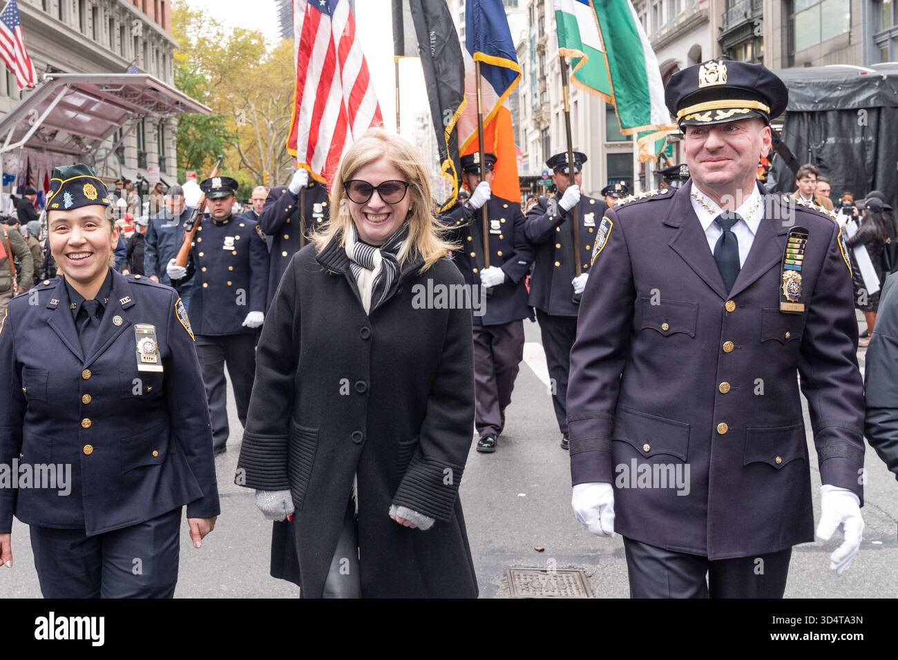 Police Commissioner Jessica Tisch and Chief of the NYPD Department Michael LiPetri participate ...