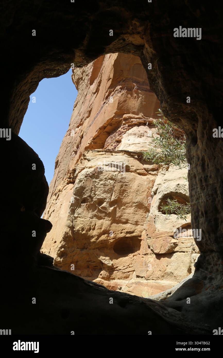 View from the Rock Window of Abune Yemata Guh Church Stock Photo - Alamy