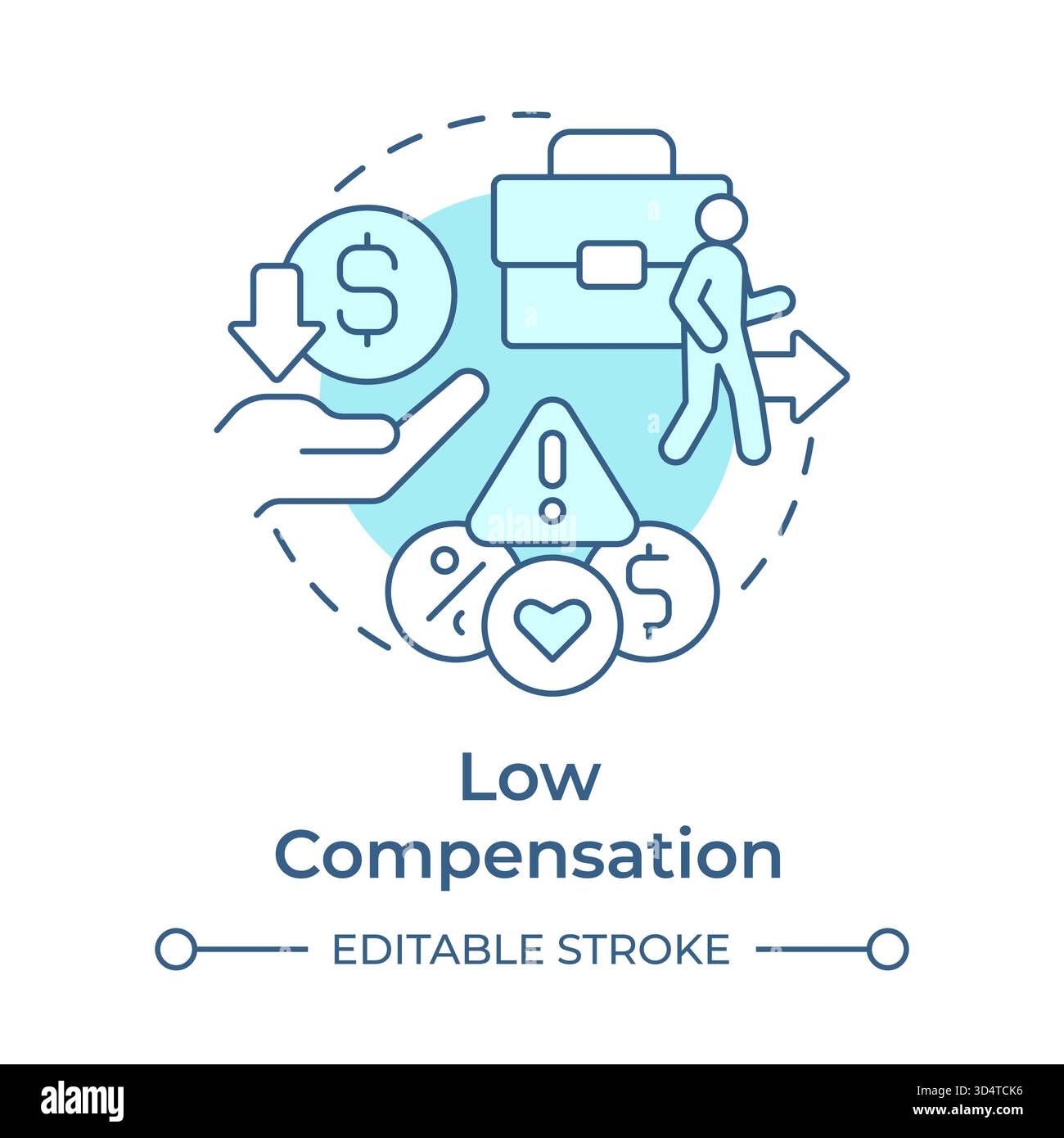 Low compensation soft blue concept icon Stock Vector Image & Art - Alamy