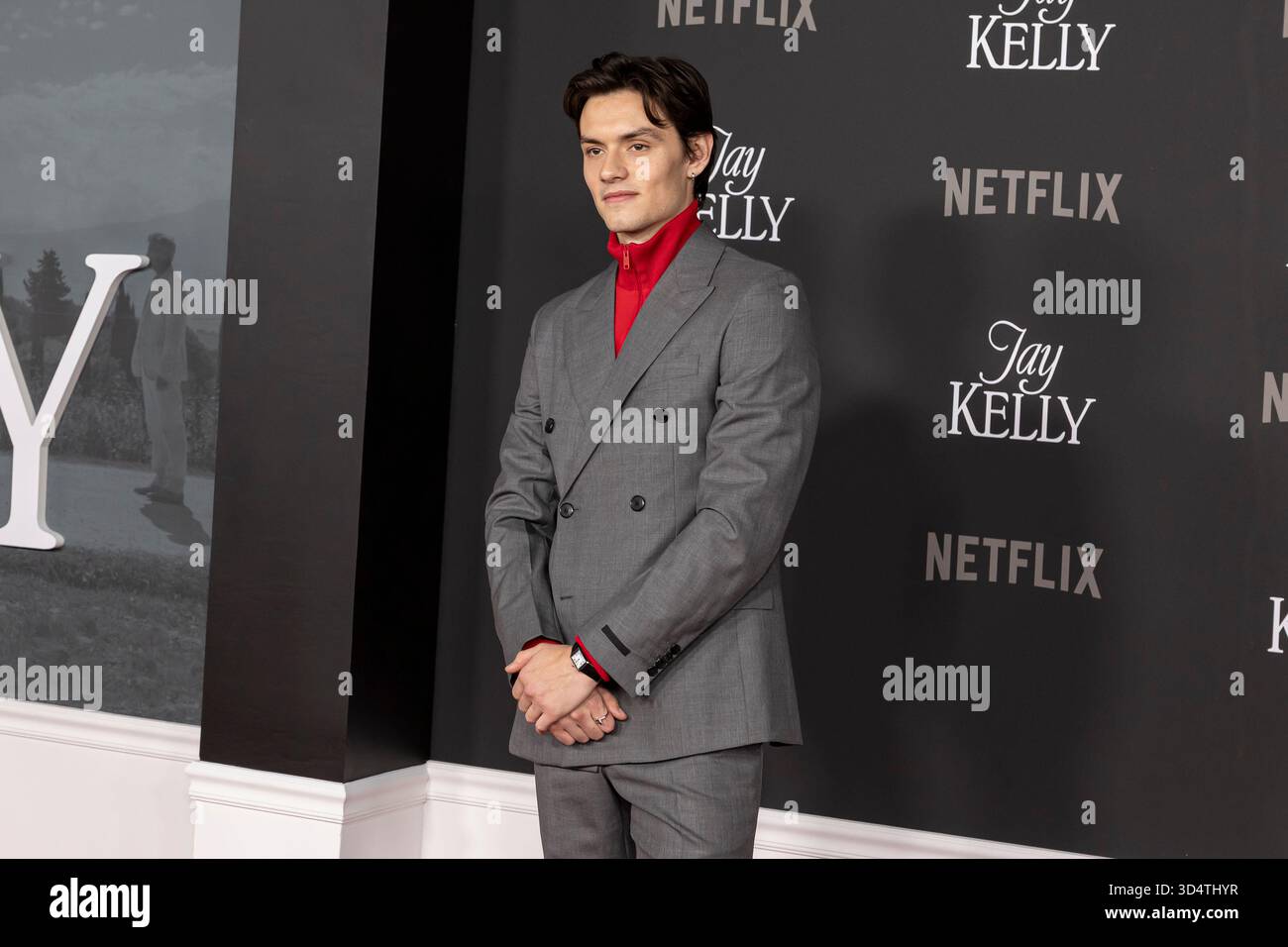 Louis Partridge attends the arrivals of Netflix’s Los Angeles Premiere ...