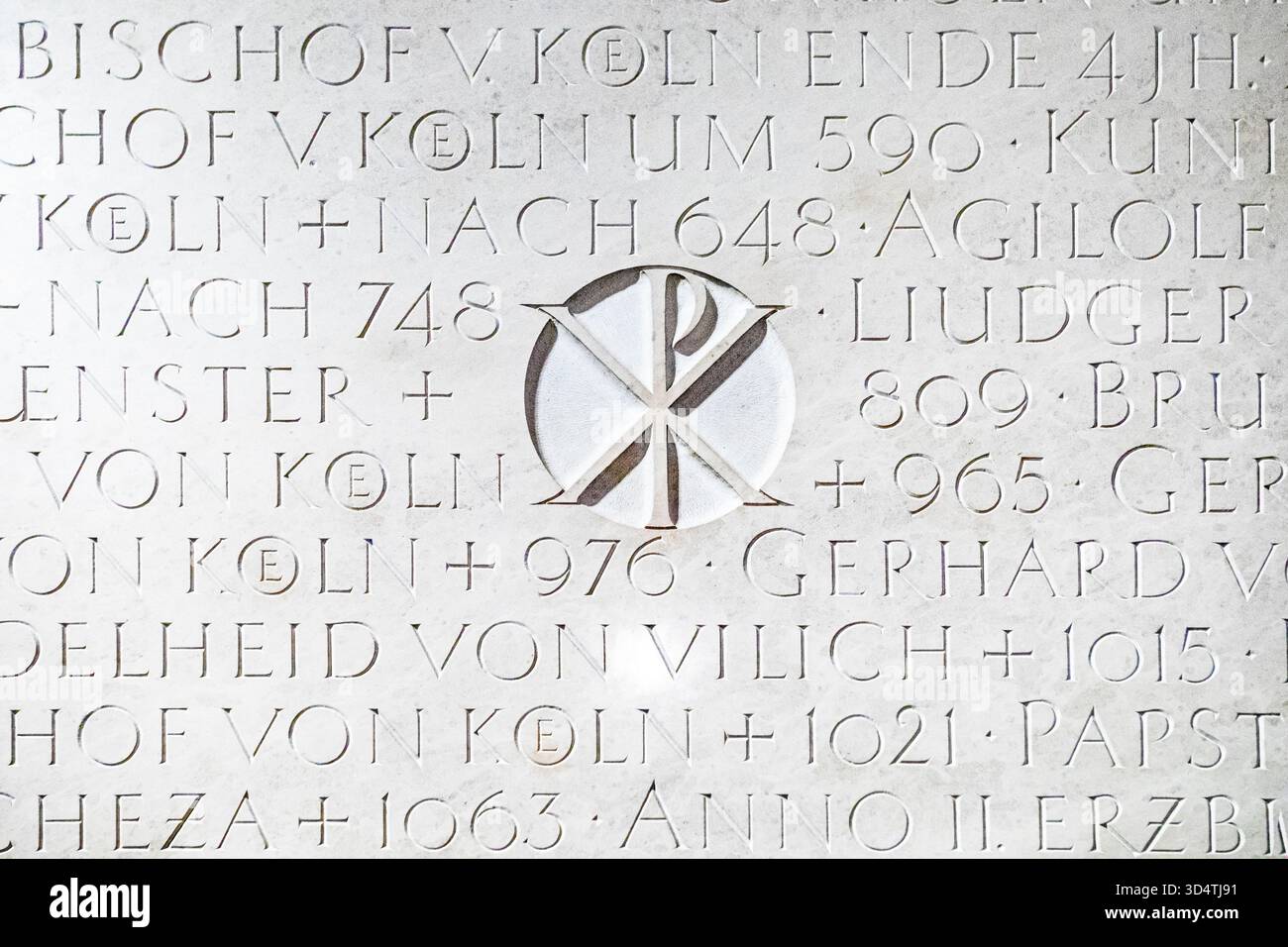 stone-carved Chrism symbol, the famous monogram of Christ Stock Photo ...