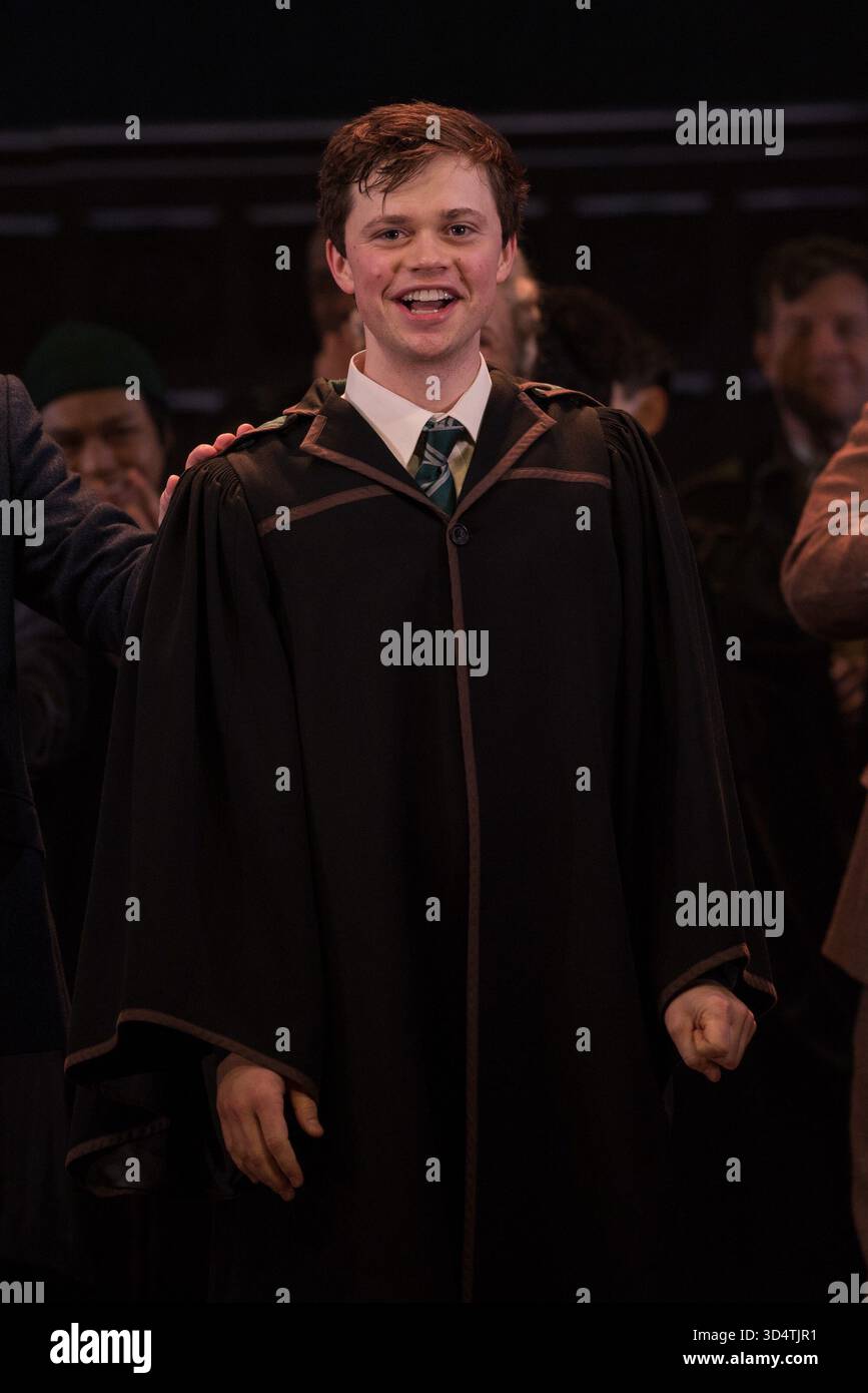 Emmet Smith on stage for THE CURSED CHILD Curtain Call on Broadway, The Lyric Theatre, New York ...