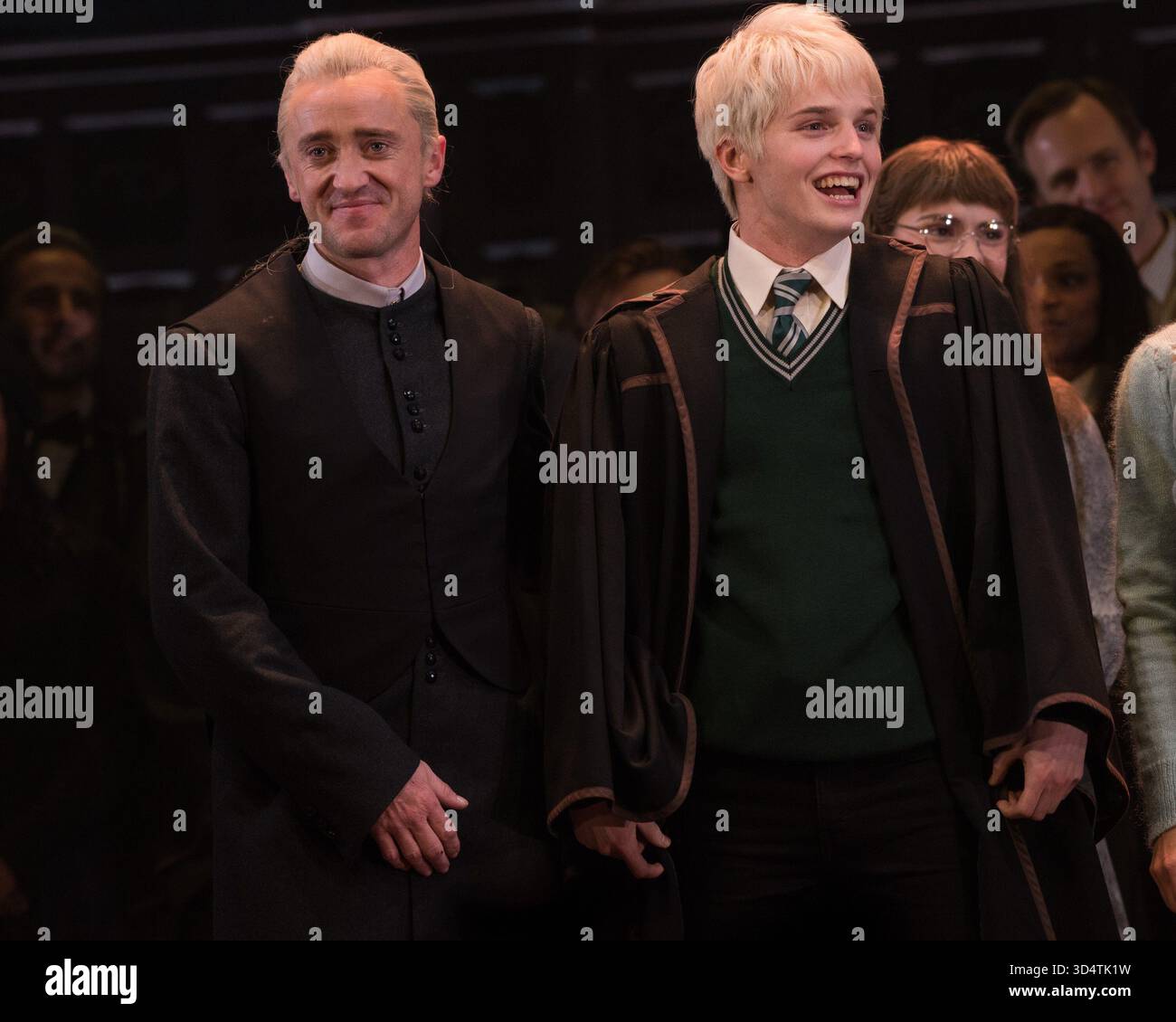 Tom Felton, Aidan Close on stage for THE CURSED CHILD Curtain Call on ...