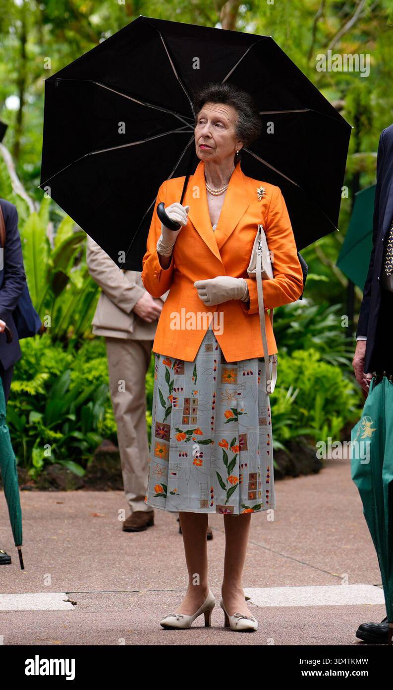 The Princess Royal during a visit to the National Orchid Garden for the ...