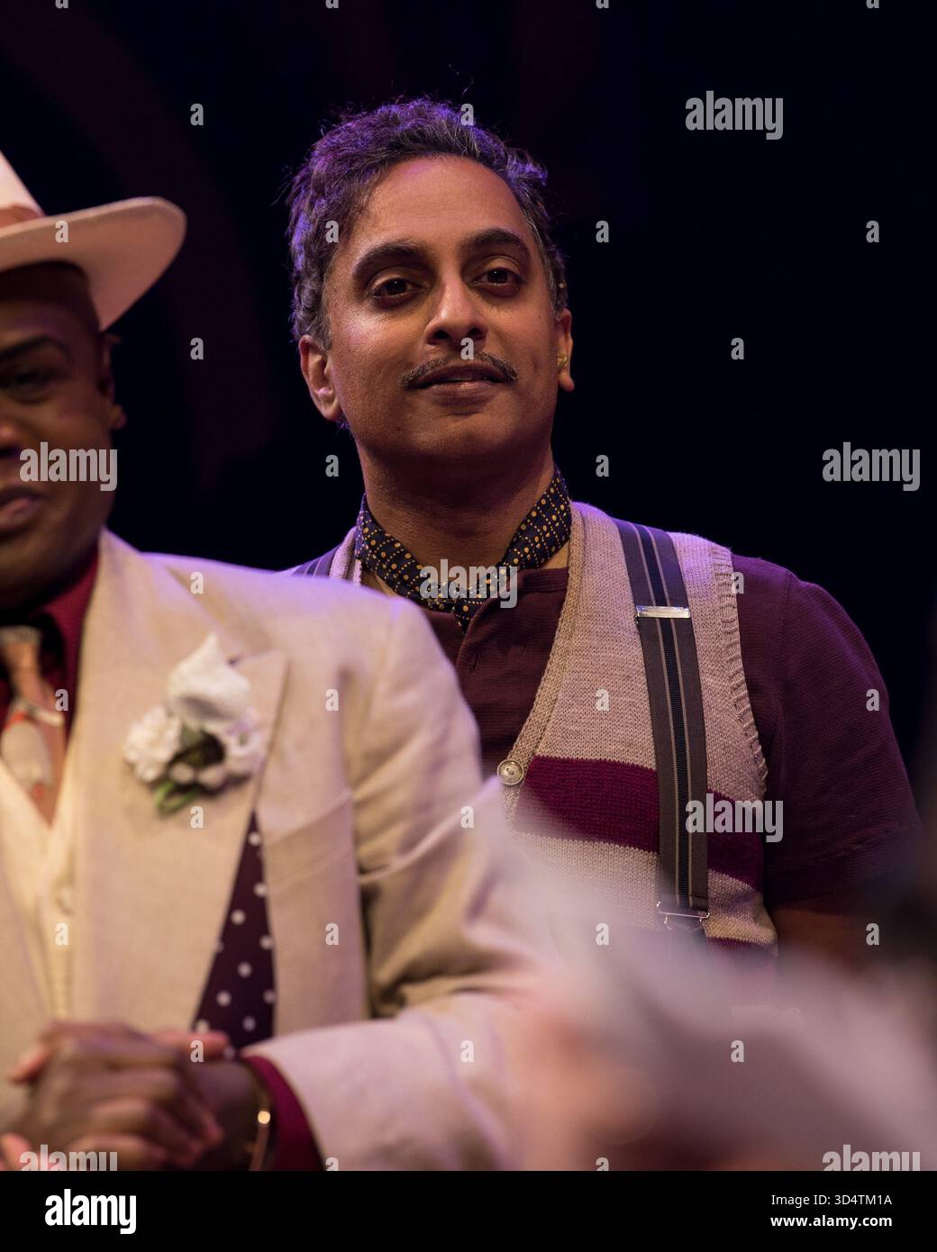 Manu Narayan on stage for THE BAKER'S WIFE Opening Night Off-Broadway ...