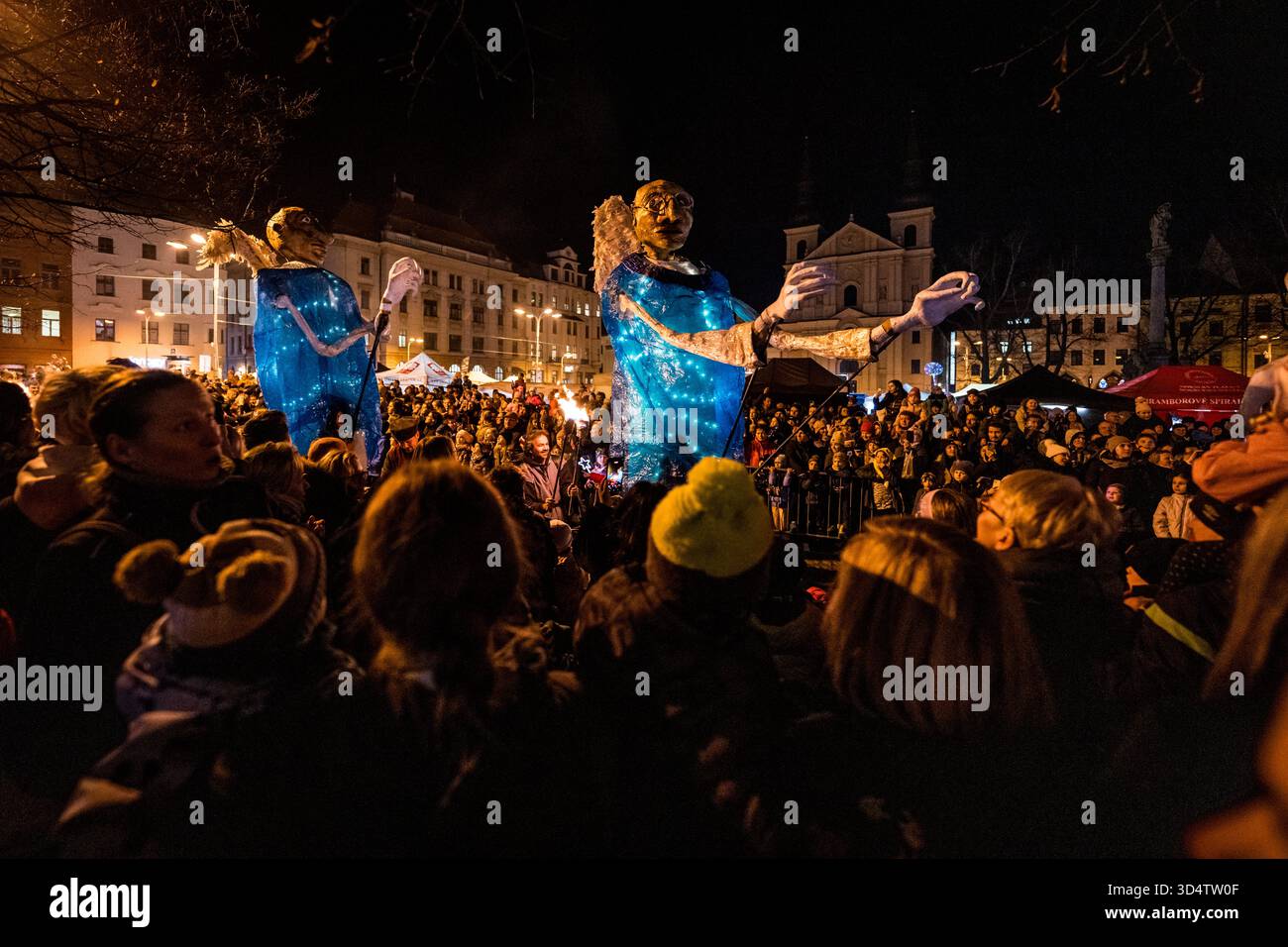 Saint Martin's procession with man, dressed like St Martin, arrives to ...