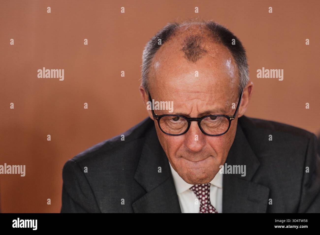 German Chancellor Friedrich Merz arrives for the cabinet meeting at the ...
