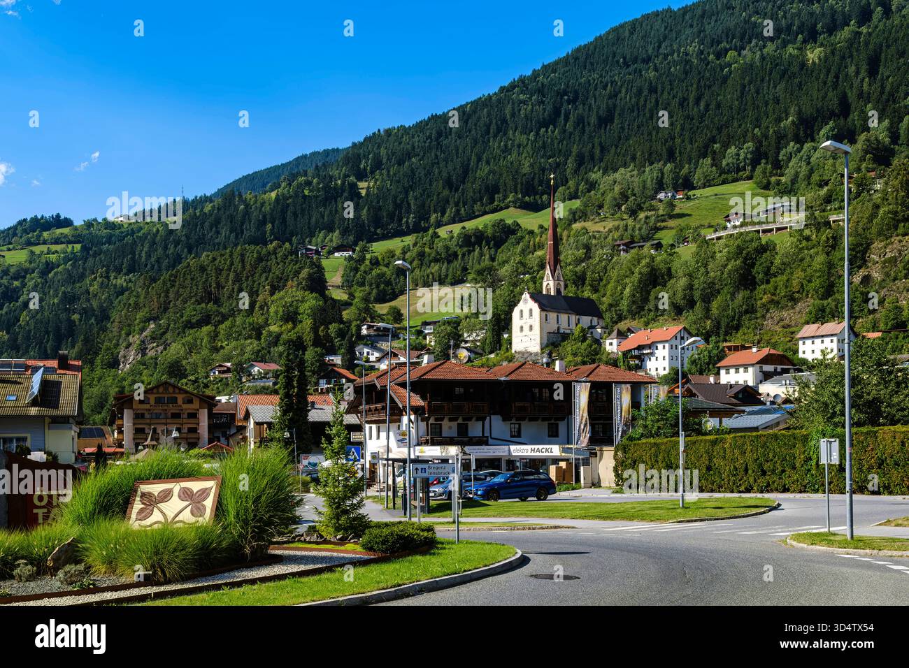 Oetz im Ötztal, Tirol, Österreich Ortszentrum von Oetz im Ötztal, Tirol ...