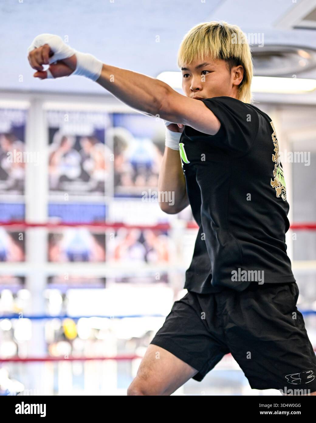 Tenshin Nasukawa of Japan during a public workout at Teiken Boxing Gym ...