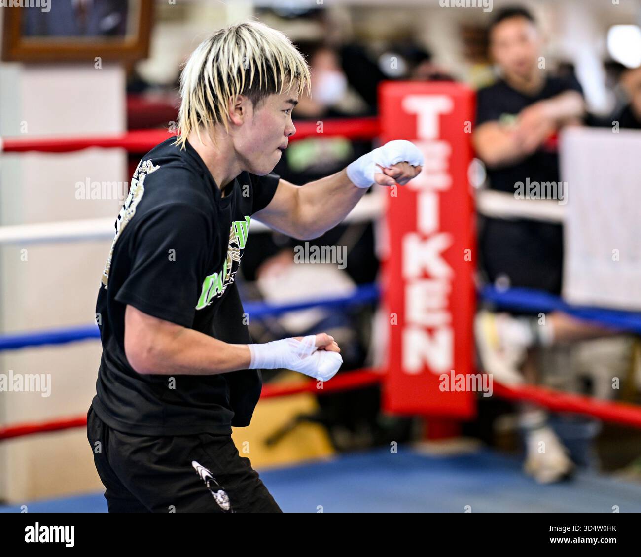 Tenshin Nasukawa of Japan during a public workout at Teiken Boxing Gym ...