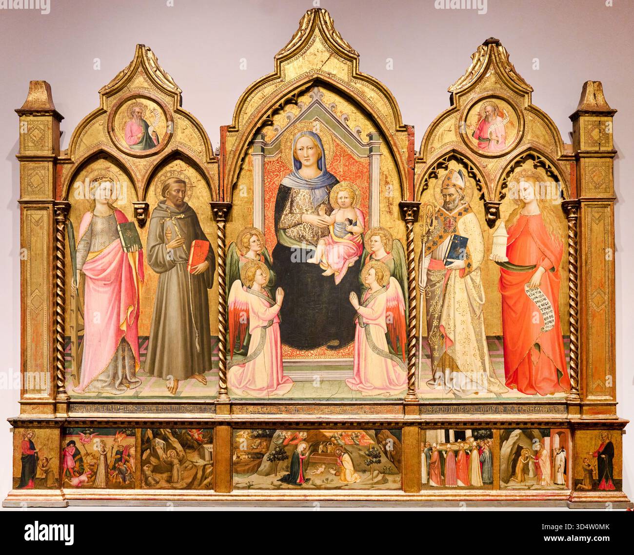 Enthroned Madonna and Child with Saints Catherine of Alexandria ...