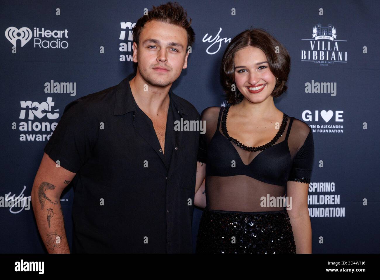 Jonah Marais (L) and Zia Victoria attend The Inaugural Not Alone Awards hosted by Jewel at the ...