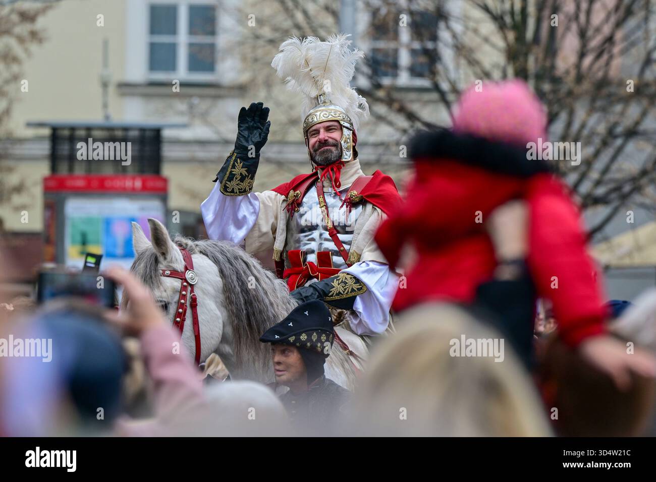 Saint Martin's procession with actor Martin Slama, dressed like St ...