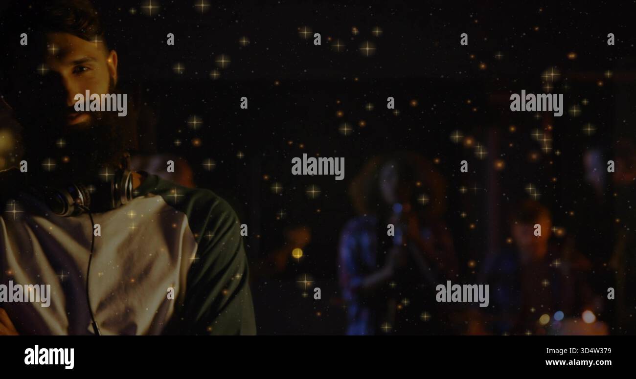 Singer guitarist adjusting microphone hi-res stock photography and ...