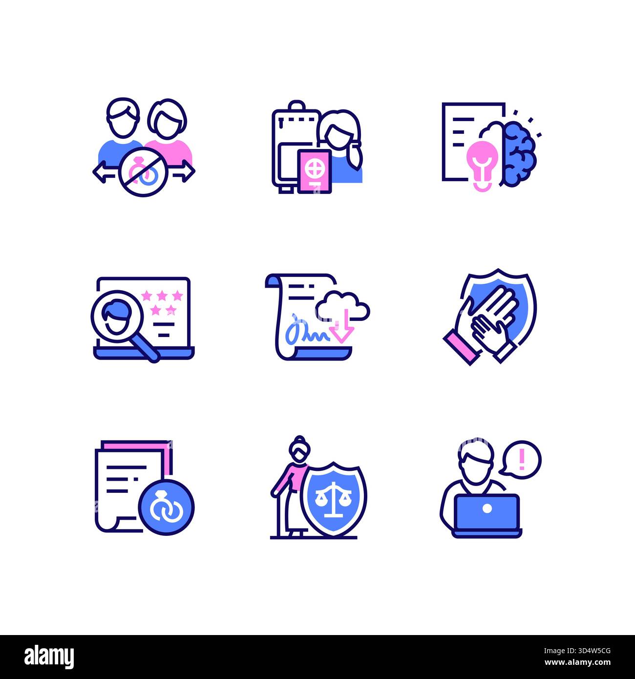 Information services line icons Cut Out Stock Images & Pictures - Alamy