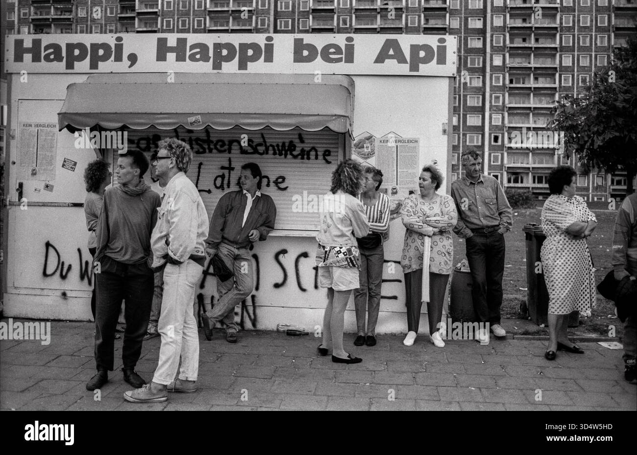 Demo Rostock-Lichtenhagen Deutschland, Rostock, 29.08.1992, Demo gegen ...
