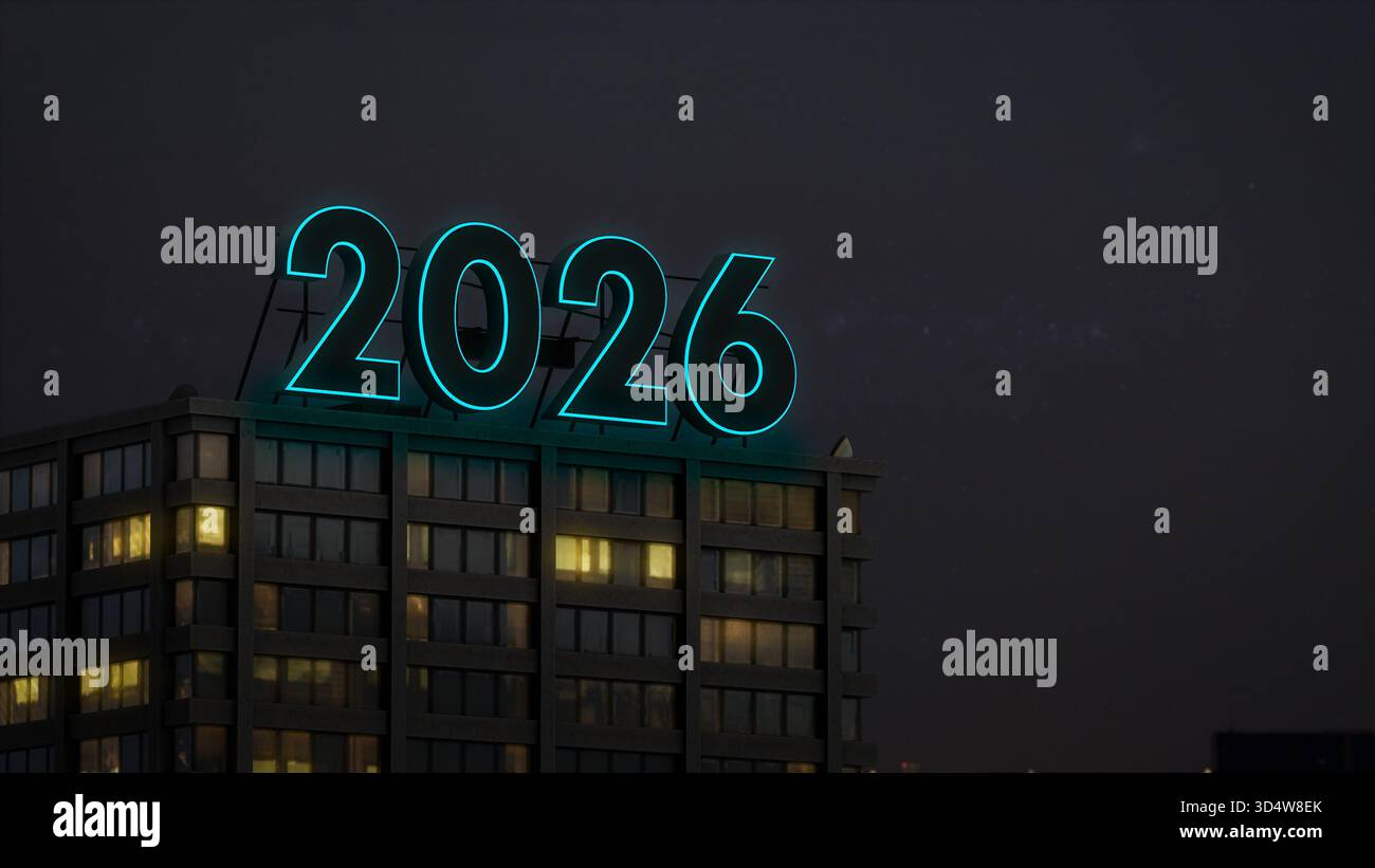 2026 sign night hi-res stock photography and images - Alamy