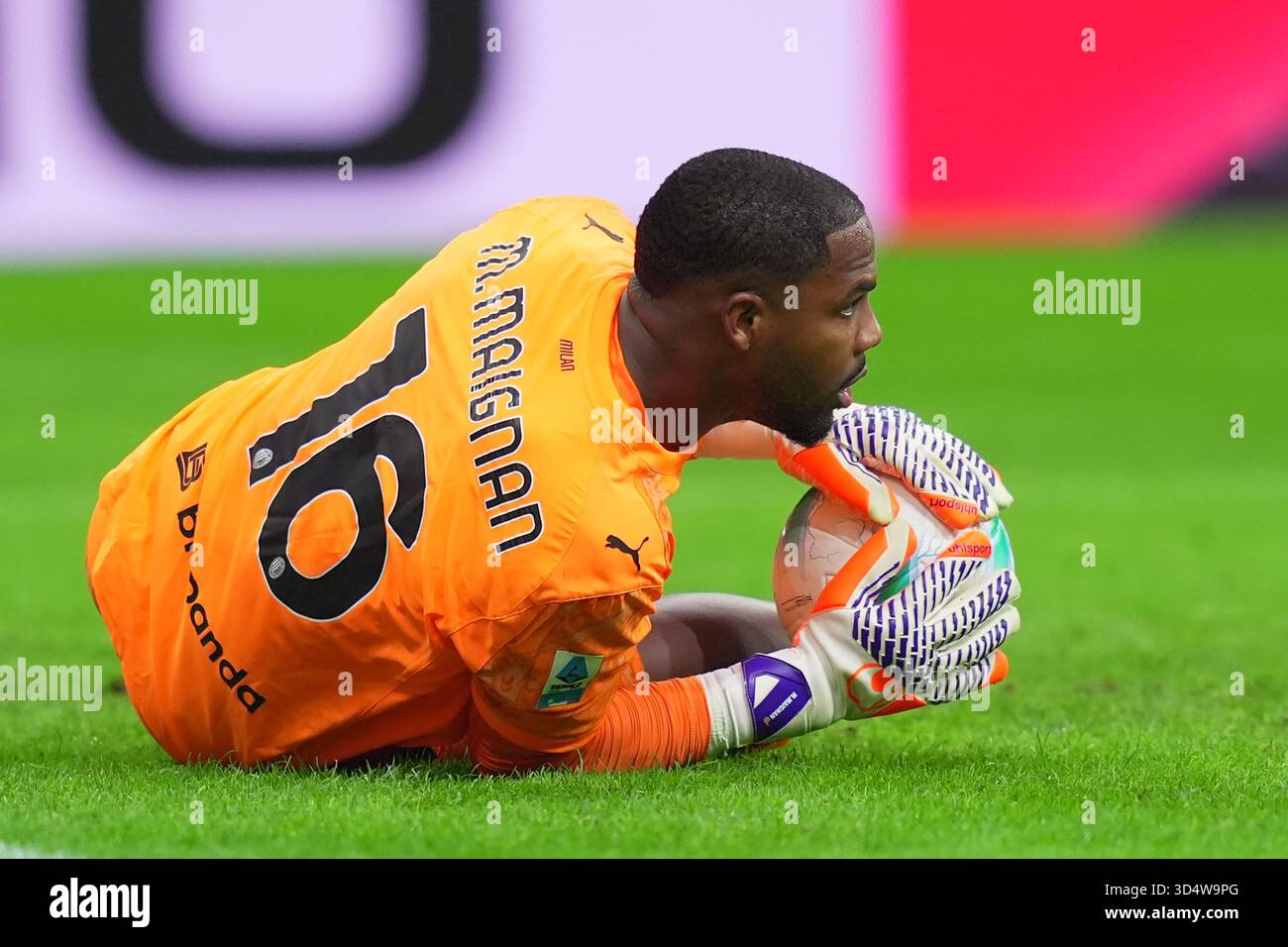AC Milan's goalkeeper Mike Maignan during the soccer match between ...