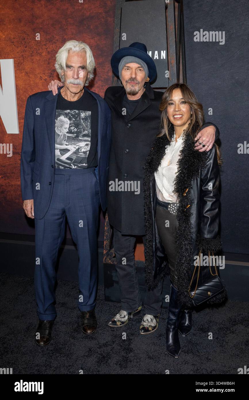 (L-R) Sam Elliott, Billy Bob Thornton and Connie Angland attend ...