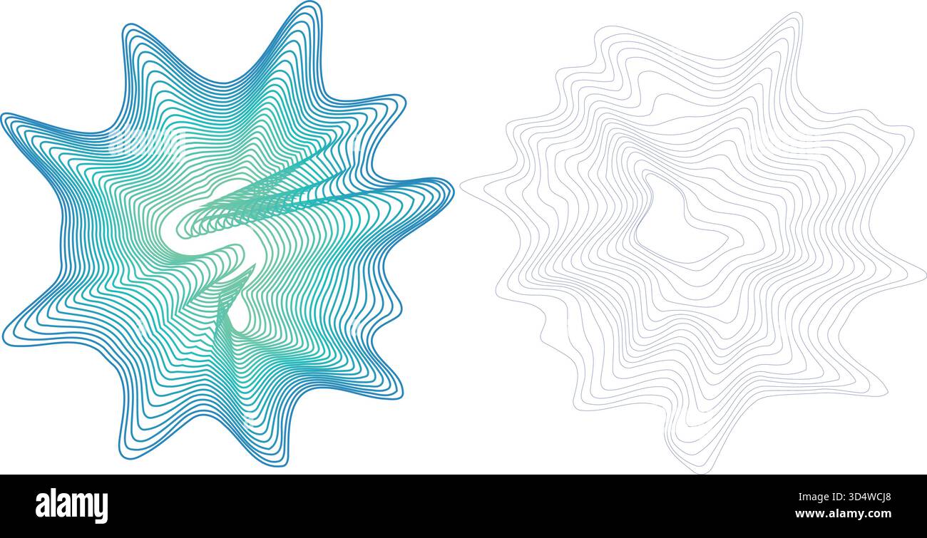 Abstract art line green blue Stock Vector Images - Alamy