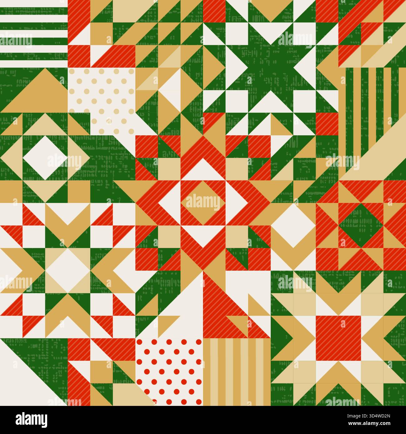 Winter Christmas stars patchwork, irregular geometric background ...