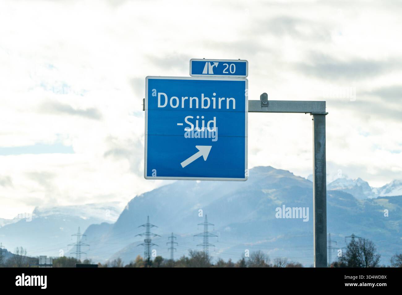 Autobahnschild, Ausfahrt, Dornbirn-Süd, Dornbirn, Vorarlberg ...