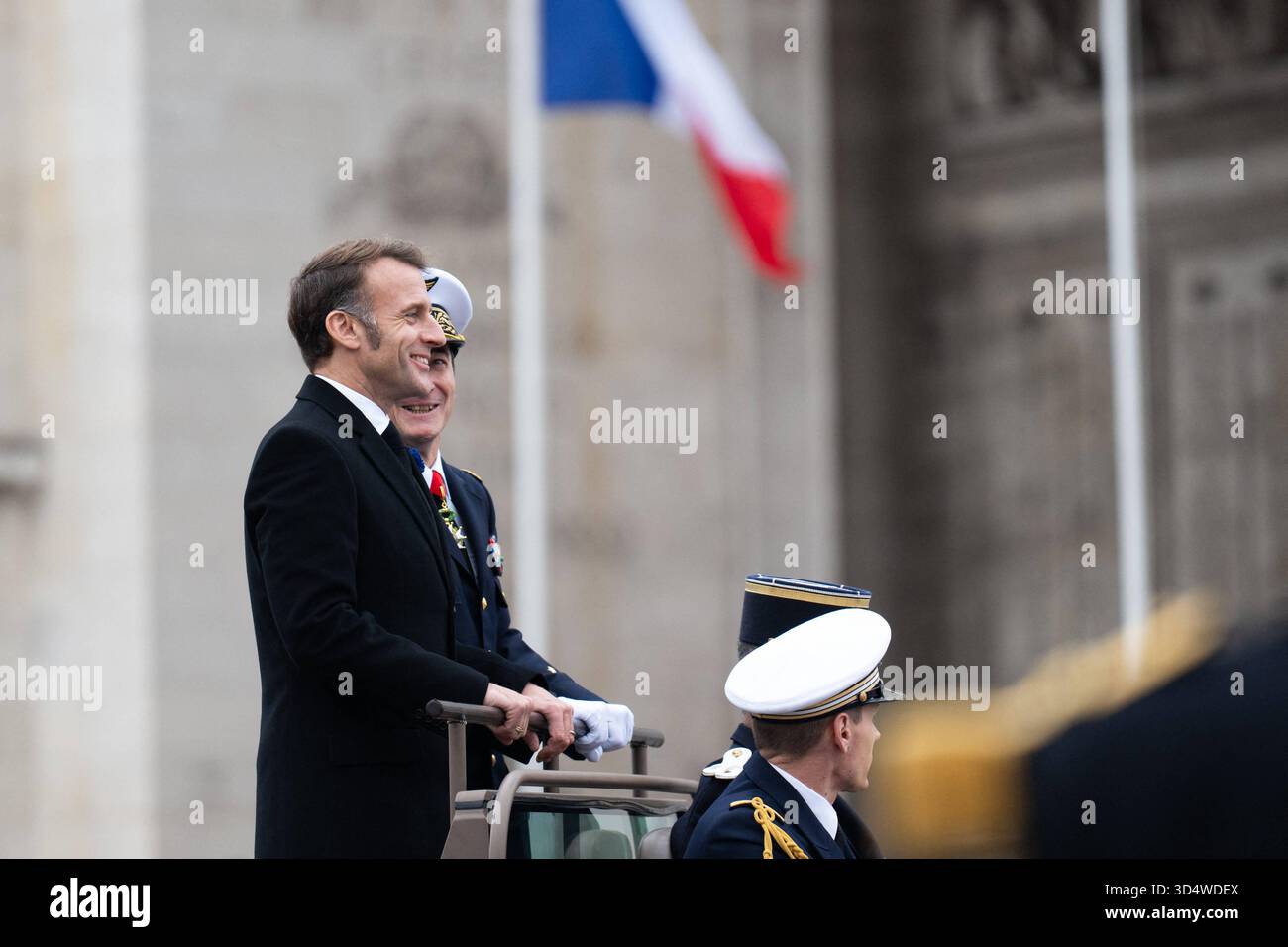 French President Emmanuel Macron. Commemoration ceremony for the 107th ...